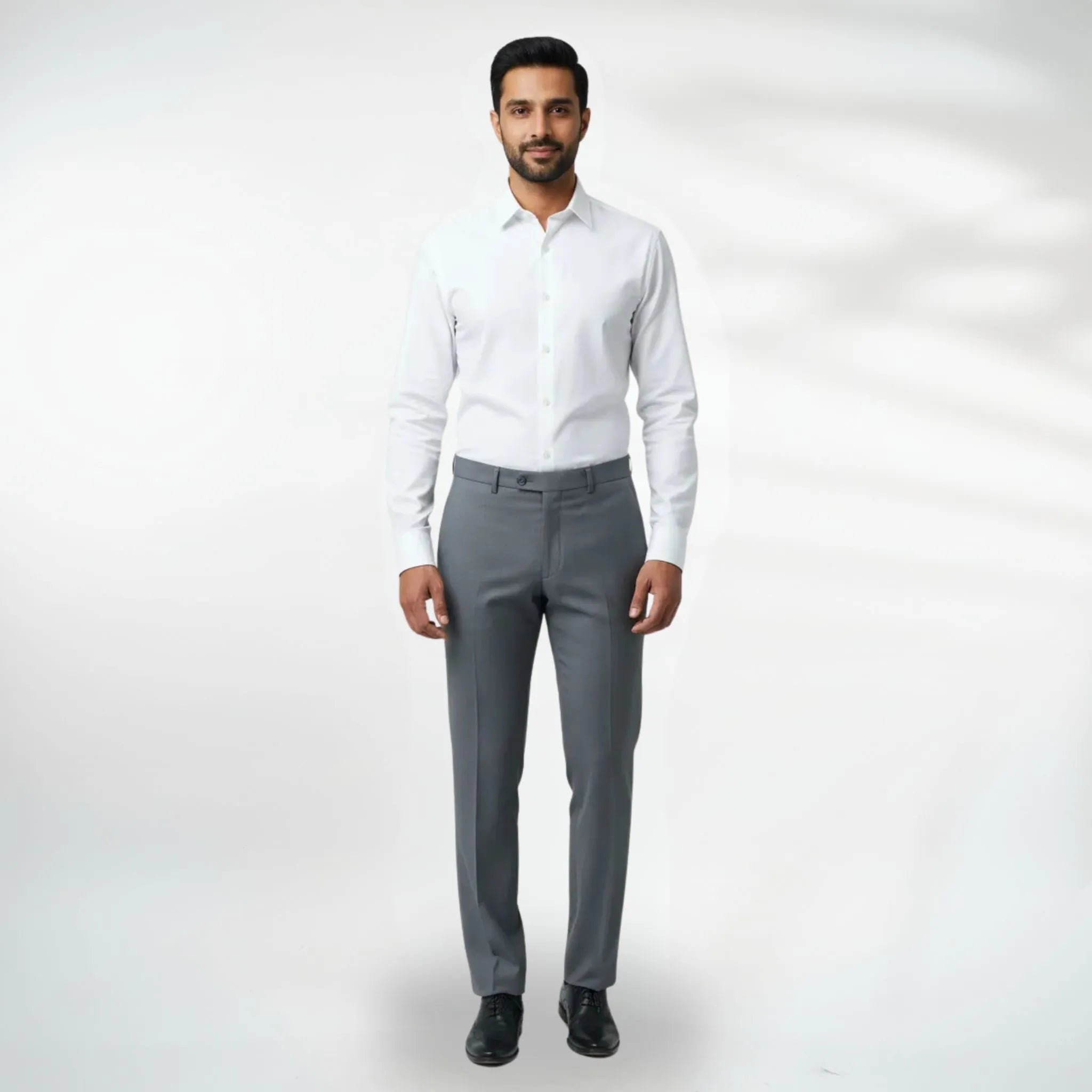 Dark Grey Formal Pants for Men | Slim Fit Charcoal Trousers – Pointerjeans